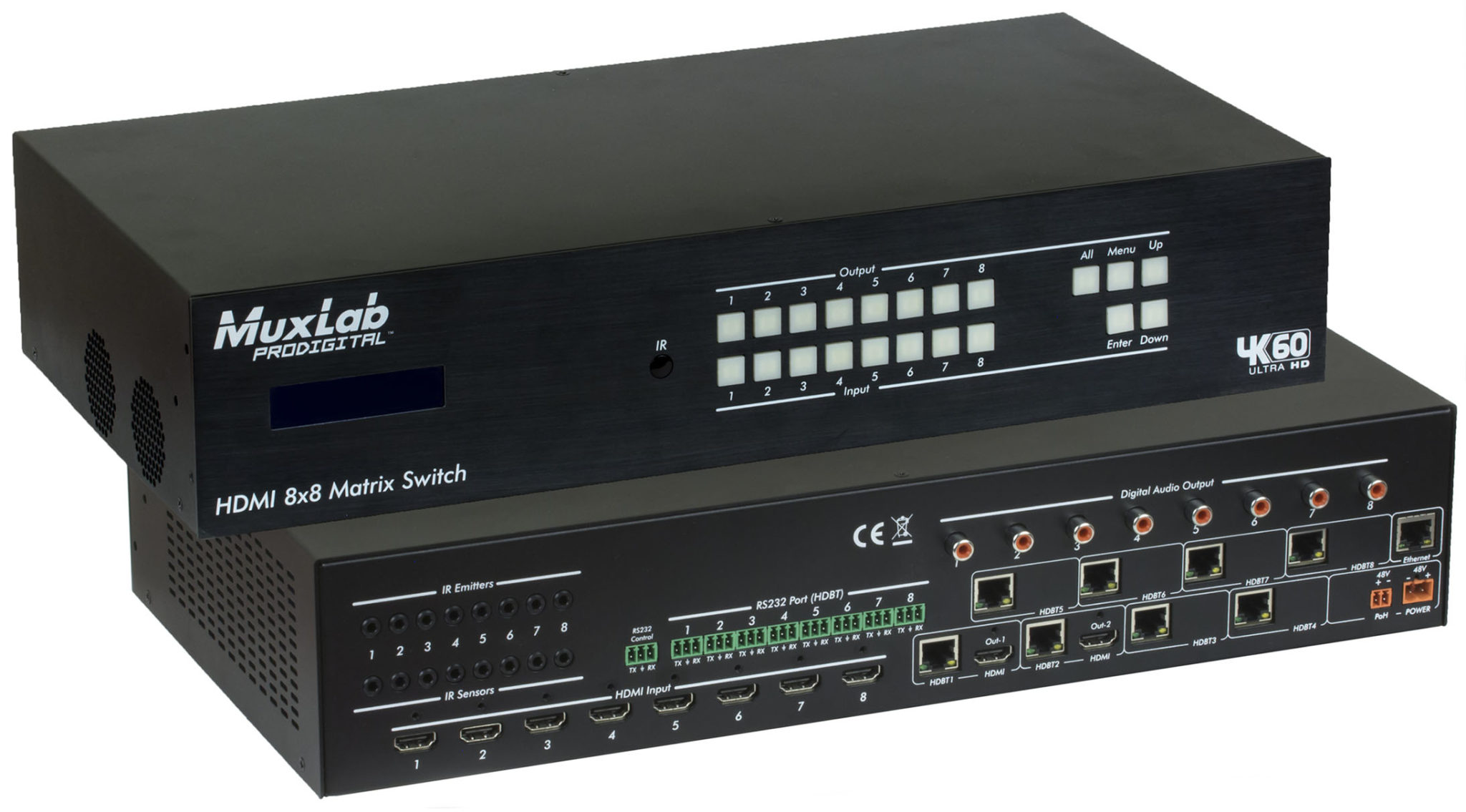 HDMI 8x8 Matrix Switch, HDBT, 4K/60, US - Muxlab