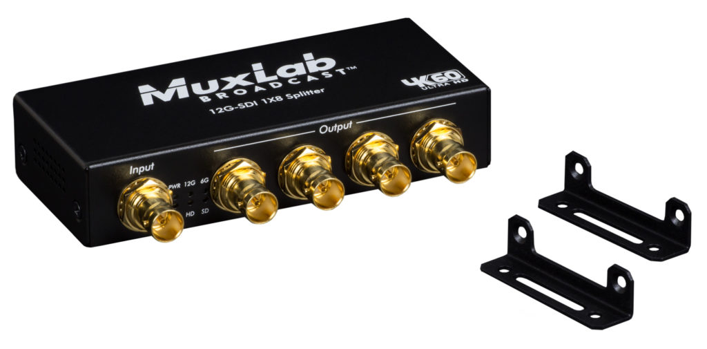 12G-SDI 1X8 Splitter, 4K/60 - Muxlab