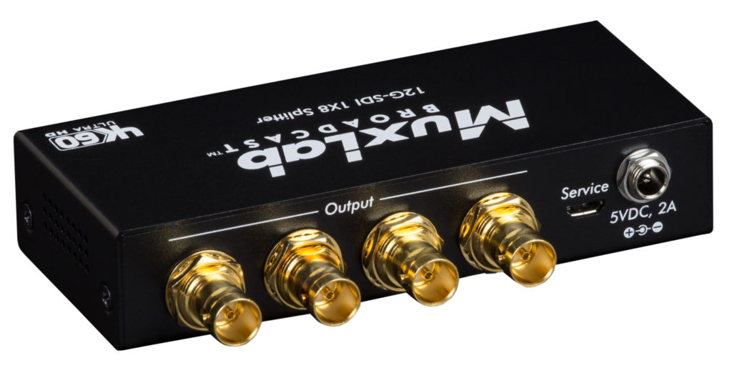 12G-SDI 1X8 Splitter, 4K/60 - Muxlab