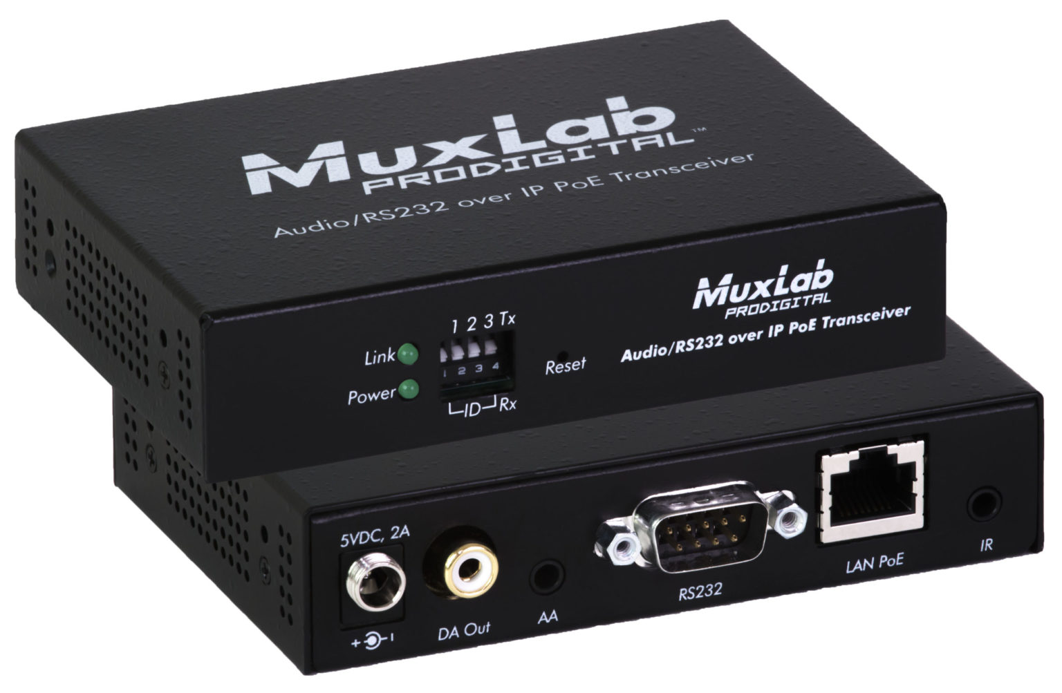 AUDIO / RS232 over IP PoE Transceiver - Muxlab