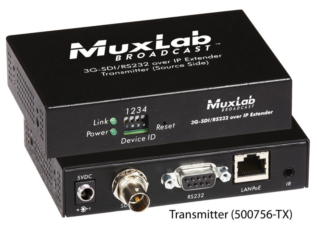 3G-SDI /RS232 over IP Transmitter with PoE - Muxlab