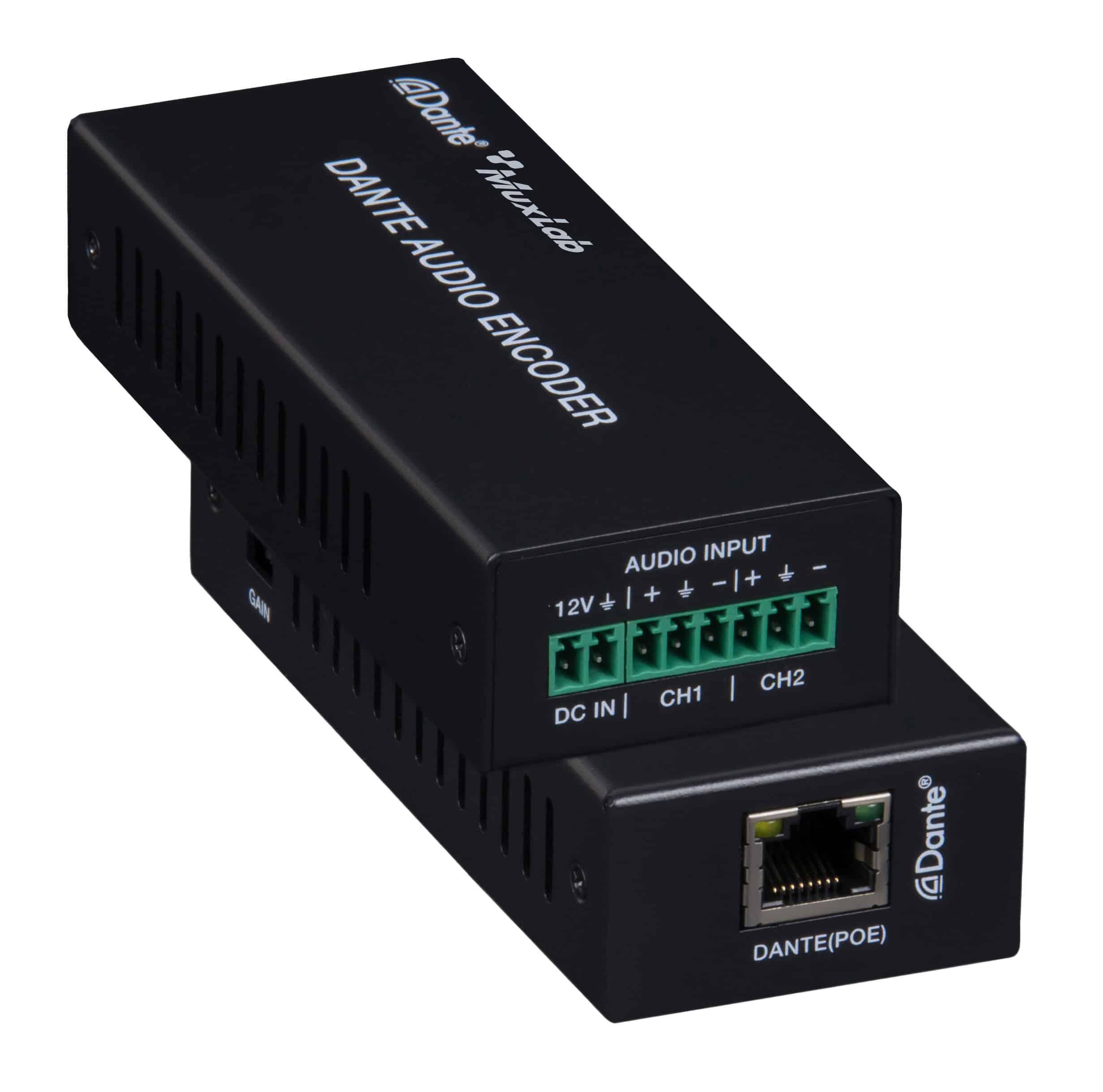 Dante 2-Channel Analog Audio Encoder - Muxlab