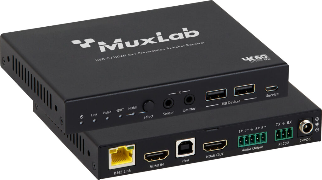 USB-C/HDMI 5x1 Presentation Switcher W/Dante - Muxlab