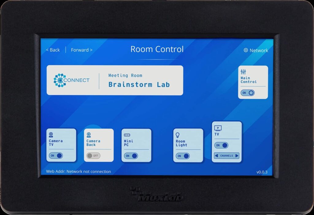 Touch Control Panel 5 inch, PoE - Muxlab