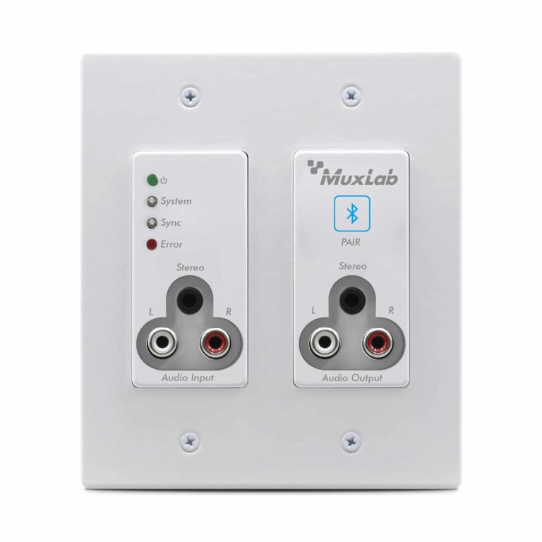 Bluetooth and RCA/3.5mm Audio to Dante, White - Muxlab