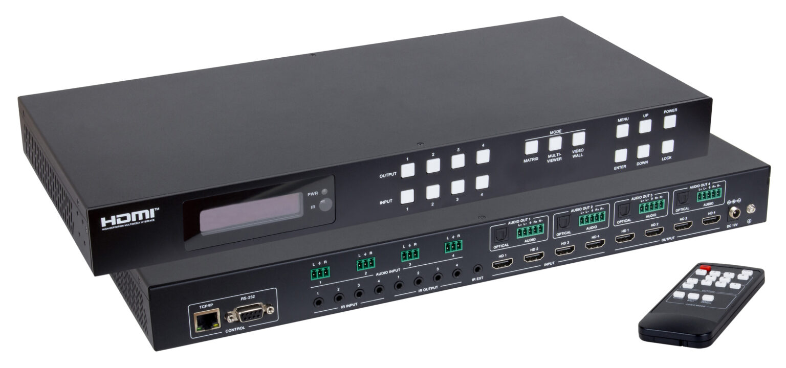 HDMI 2.0 4X4 Seamless Matrix with Videowall & Multiview - Muxlab